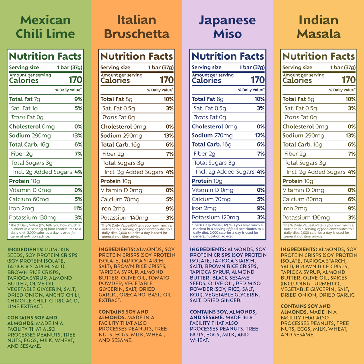 Afar Savory Protein Bar | Low Sugar, Vegan, Gluten-Free | Variety Pack ...