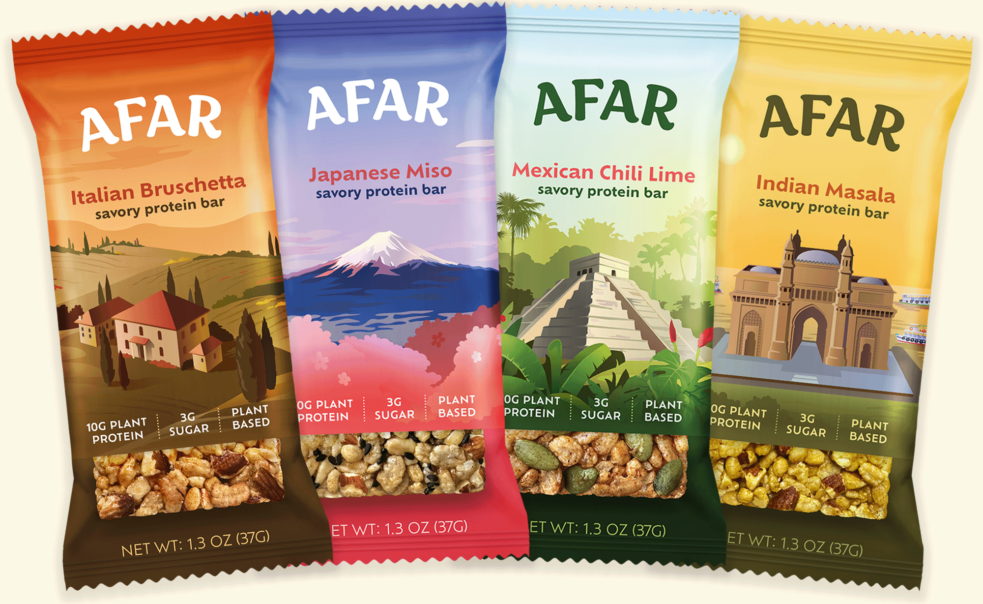 Afar Savory Protein Bars | Low Sugar, High Protein, Vegan, Gluten Free ...
